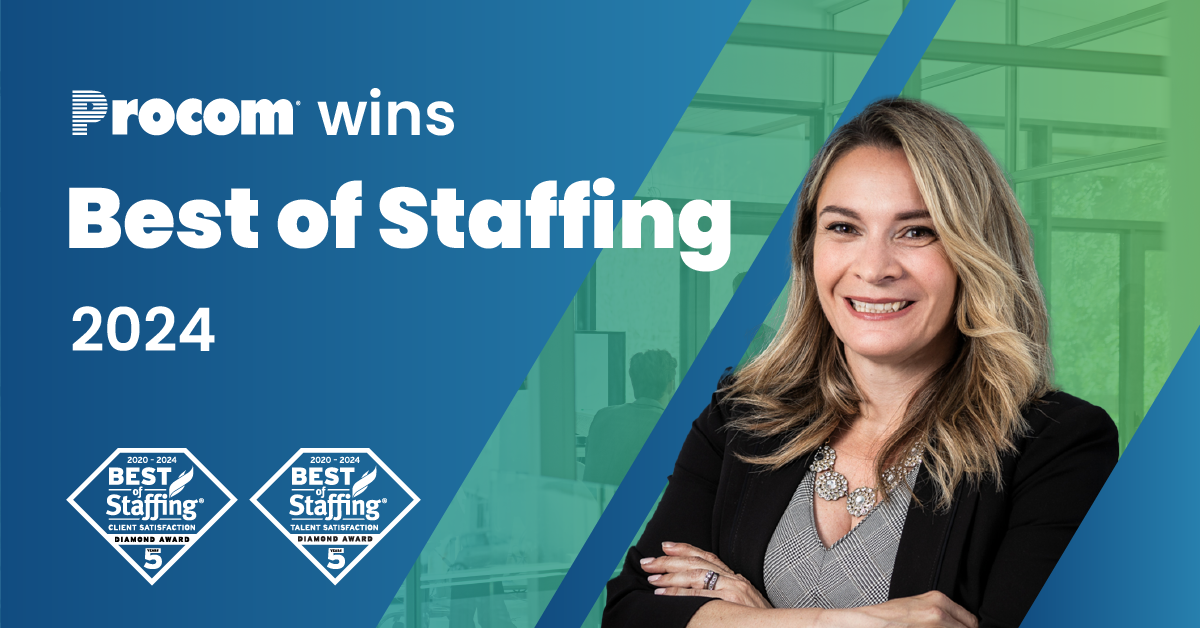 Procom wins Clearlyrated's 2024 Best of staffing client and talent awards for service excellence ...
